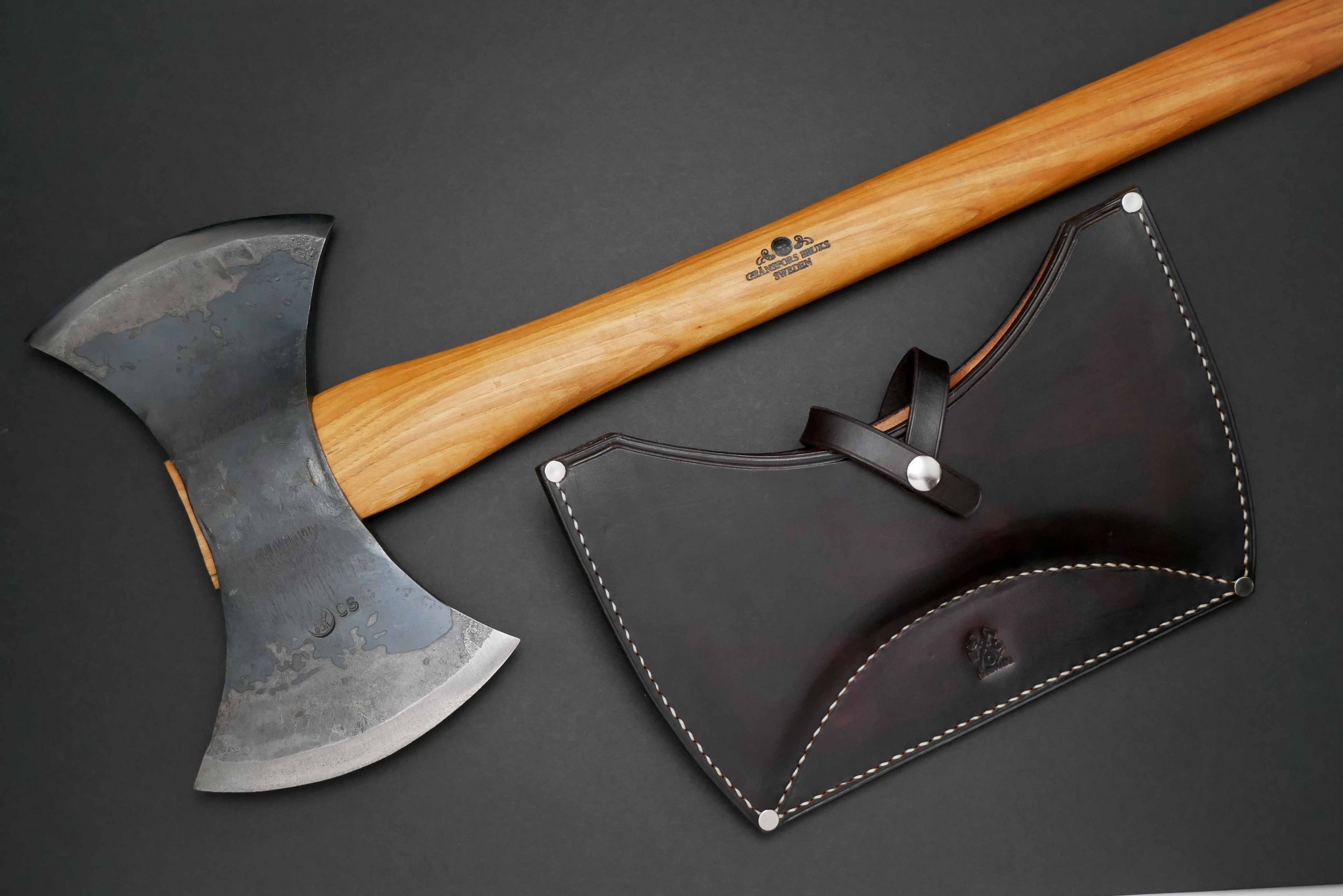 Gransfors Bruks Double Bit Axe Custom Leather Sheath