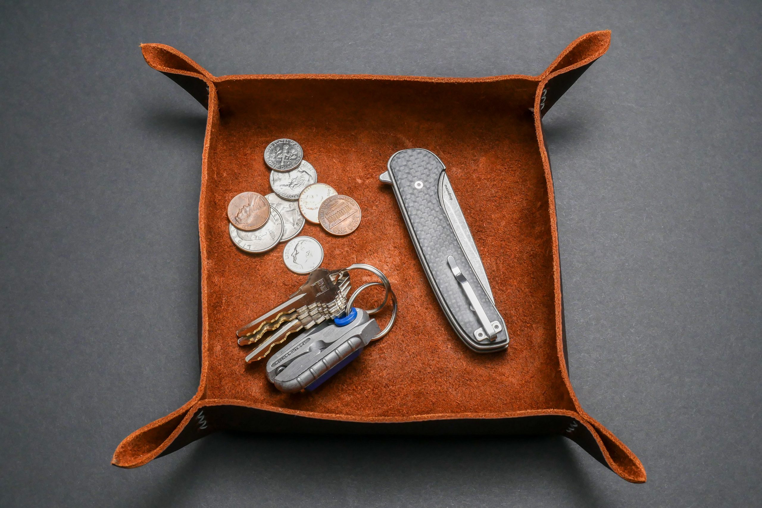 High Quality Handmade Leather Valet Tray - Made in the USA