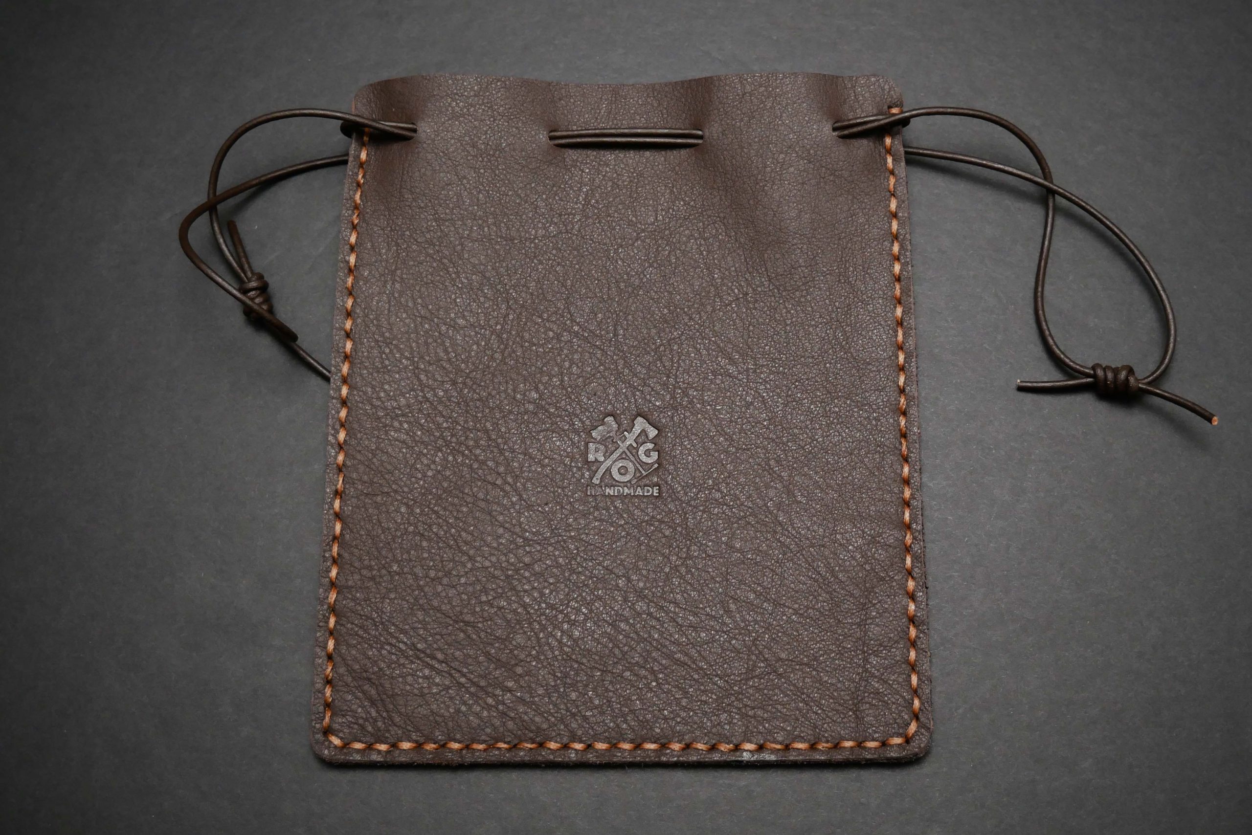 Deluxe Handmade Leather Multipurpose Drawstring Pouch - Made in USA